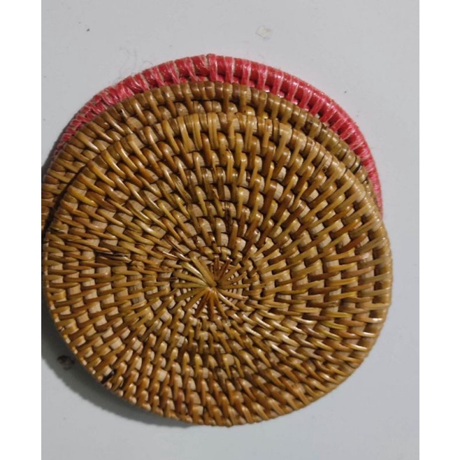 Jual Tatakan gelas datar anyaman rotan dan ketak dijamin awet ...