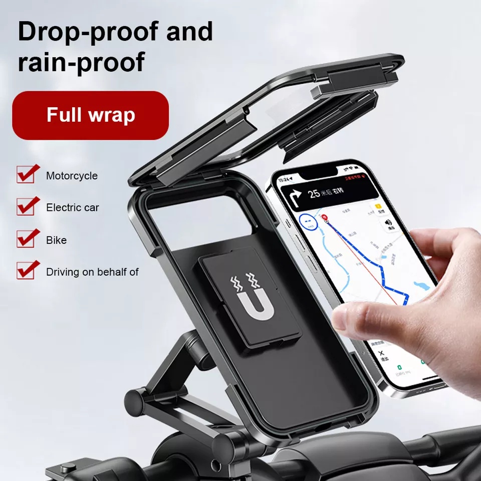 Jual Holder Hp Motor Sepeda Di Stang / Waterproof Case Phone Holder 360 ...