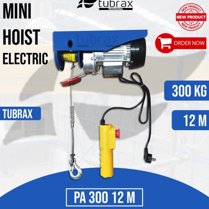 Jual Tubrax Mini Hoist Electric 300 Kg 12 Meter Pa300 Katrol Listrik ...