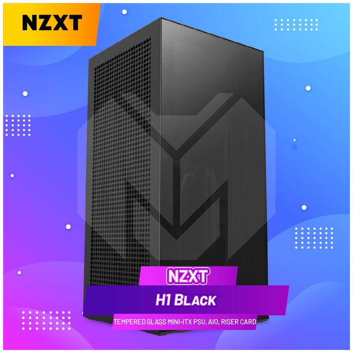 Jual NZXT H1 Black Tempered Glass Mini-ITX Case with PSU, AIO, Riser ...