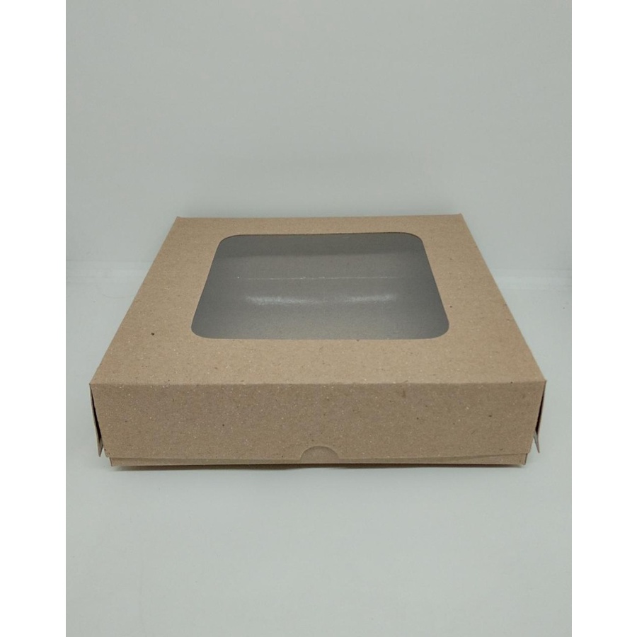 Jual 10pcs KOTAK CAKE BOX KRAFT JENDELA MIKA 20x20x5cm | Shopee Indonesia