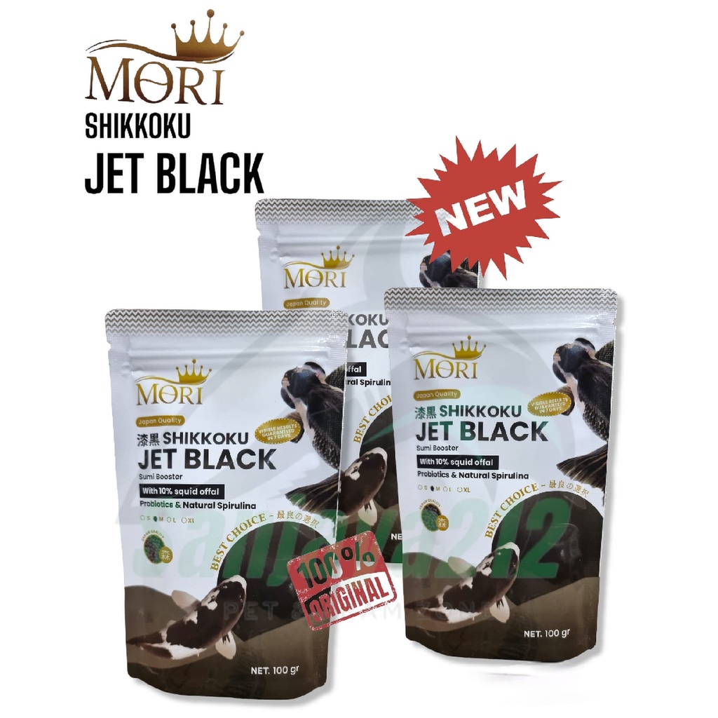 Jual IMPORT MORI Jetblack Makanan Ikan Pigment Pelet Hitam Koi Channa ...