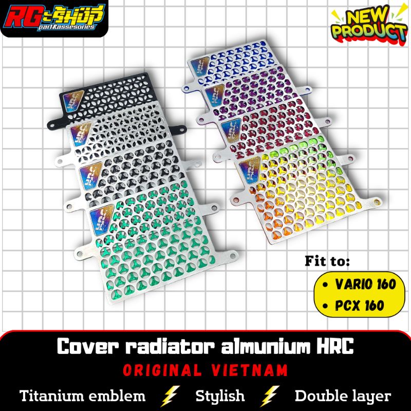 Jual Cover Pelindung Tutup Radiator Almunium HRC Titanium Vario 160 PCX ...