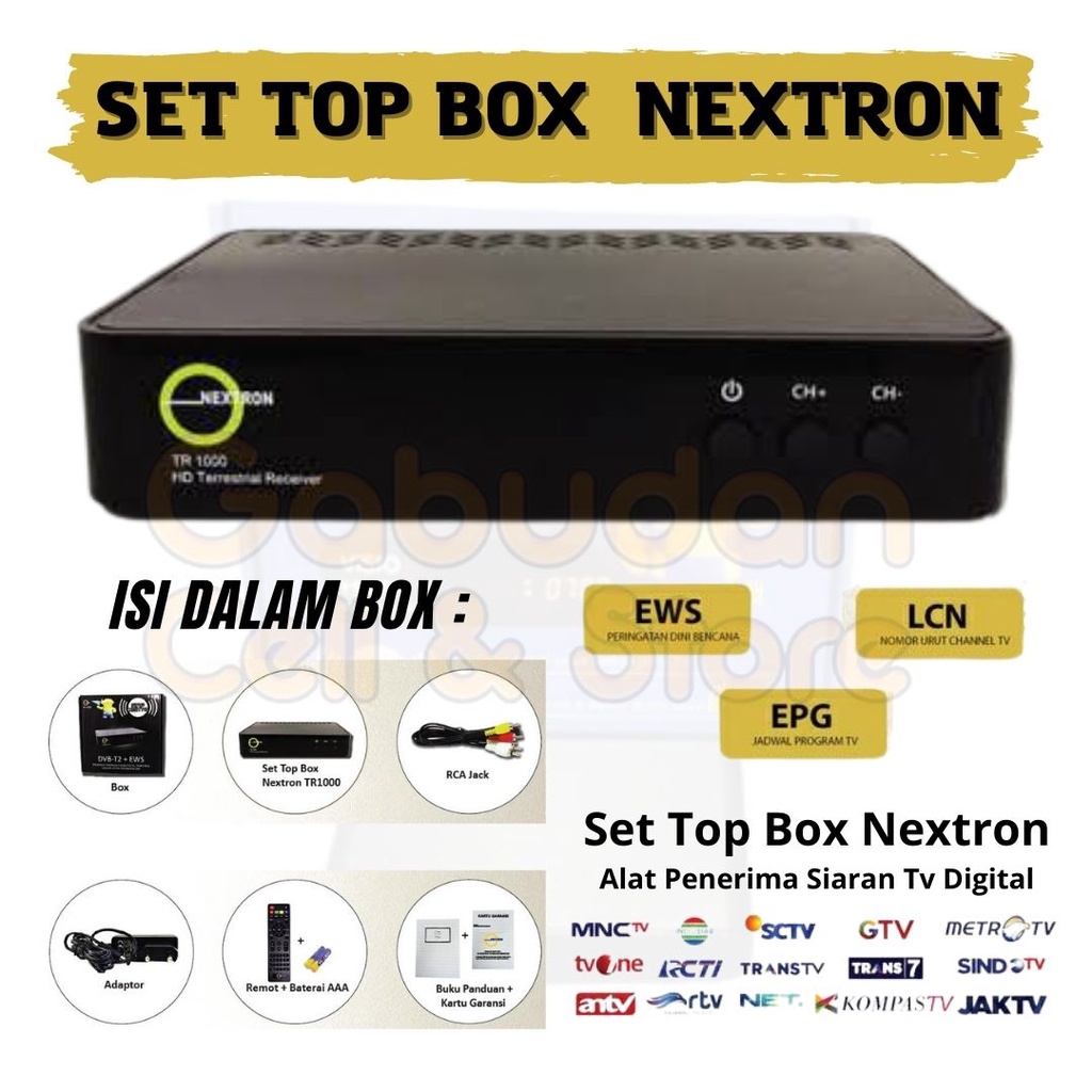 Jual SET TOP BOX NEXTRON TR 1000 DVB-T2+EWS | Shopee Indonesia