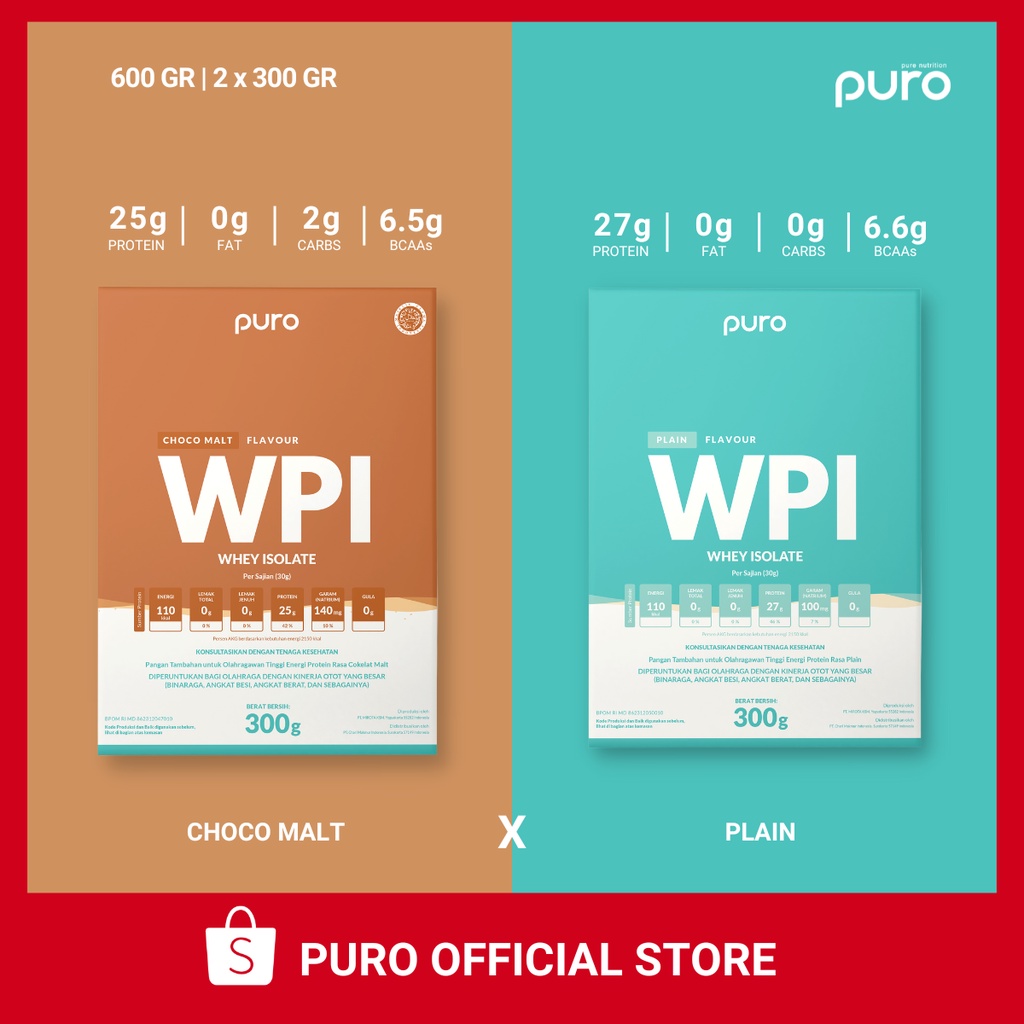 Jual PURO ISOPRO WPI 90 WHEY ISOLATE 600gr | Shopee Indonesia
