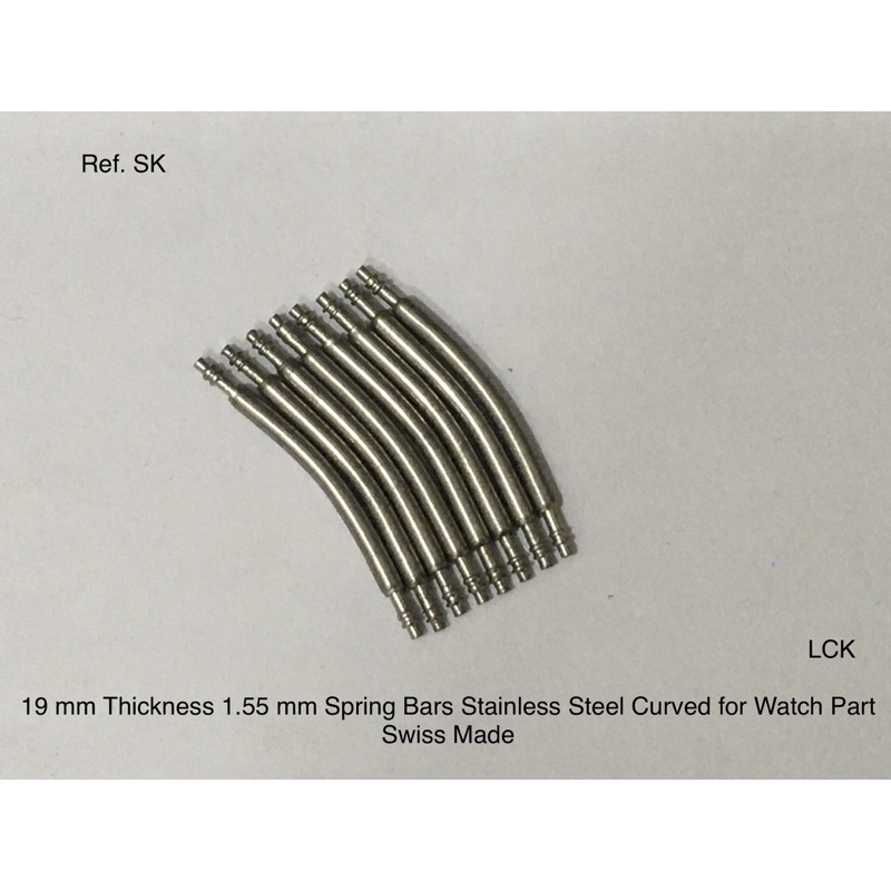 Jual 19 mm Swiss Stainless Steel Watch Strap Double Flange Curved ...