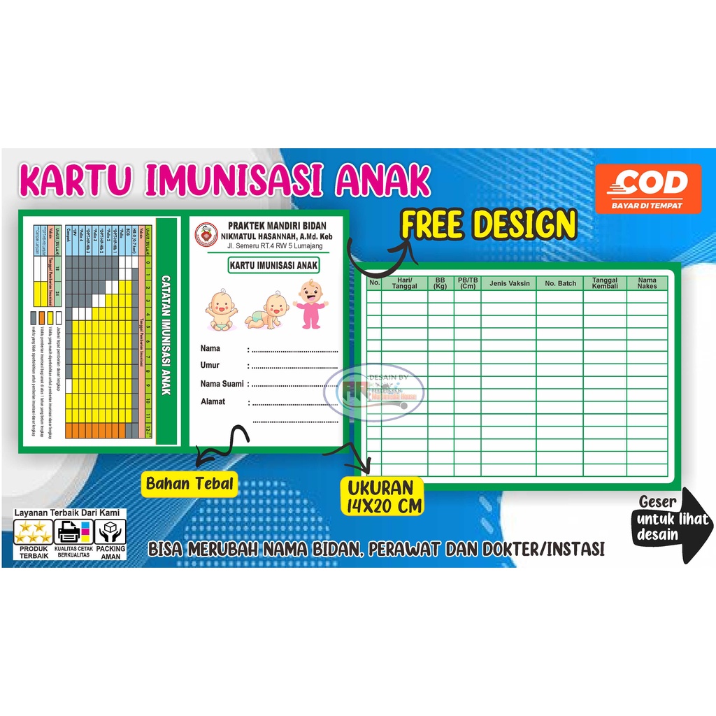 Jual Kartu Imunisasi Anak Costum Imununisasi Imunisasi Anak Shopee