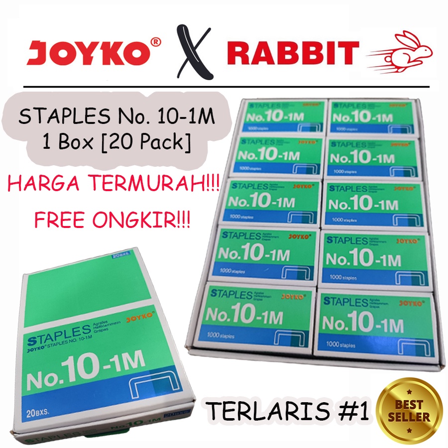 Jual Staples Isi Stapler Refill Stapler Joyko No. 10 1 Box 1000 Pcs ...