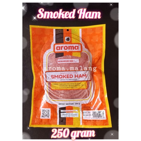 Jual Smoked Ham (Daging Babi Luncheon Matang) AROMA 250 gram | Shopee ...