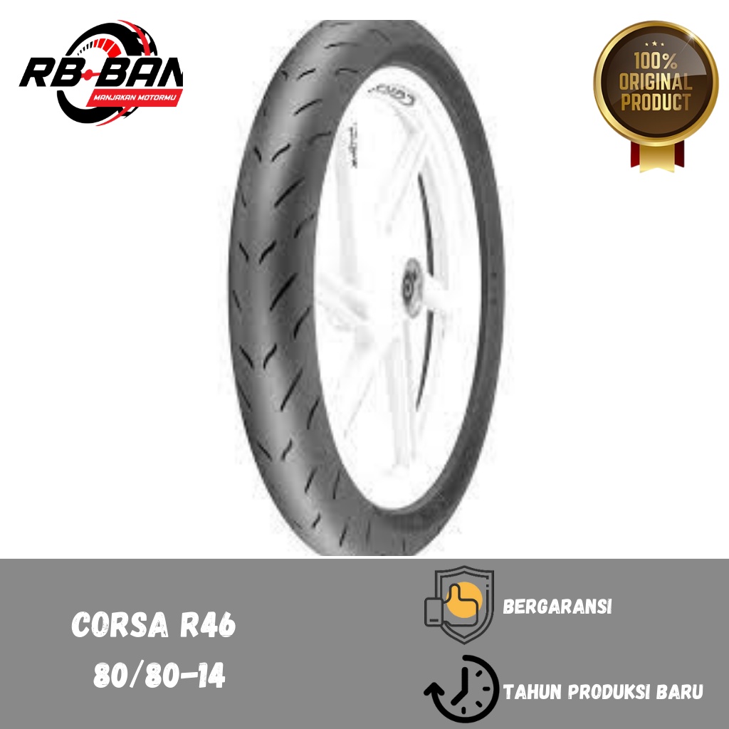 Jual CORSA R46 Ukuran 80/80 Ring 14 Ban Luar Motor Matic Tubless Soft ...