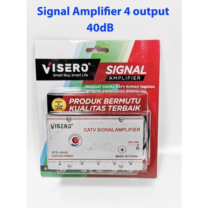 Jual CATV signal Amplifier Booster 4 output 40db - VISERO VCS-8440 ...
