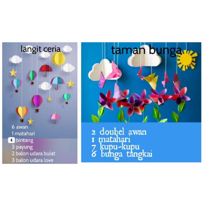 Jual DIY special TAMAN BUNGA / LANGIT CERIA fullset origami kertas ...