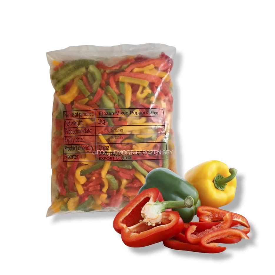 Jual Mix paprika slice 1kg/paprika potong/ sayur paprika/ paprika ...