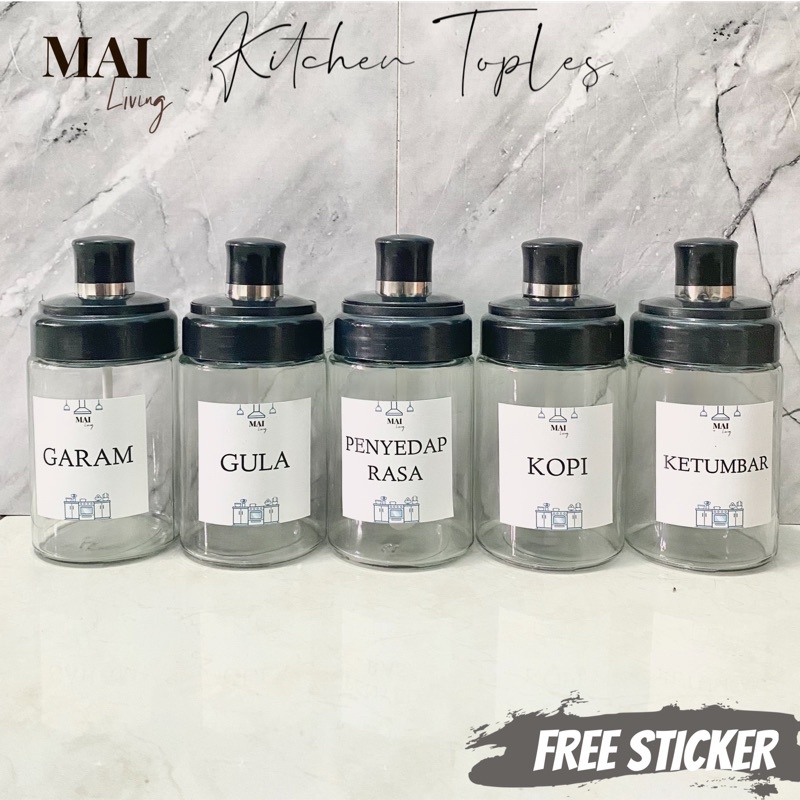 Jual Mailiving Tempat Bumbu Toples Botol Plastik Dapur Aesthetic ...