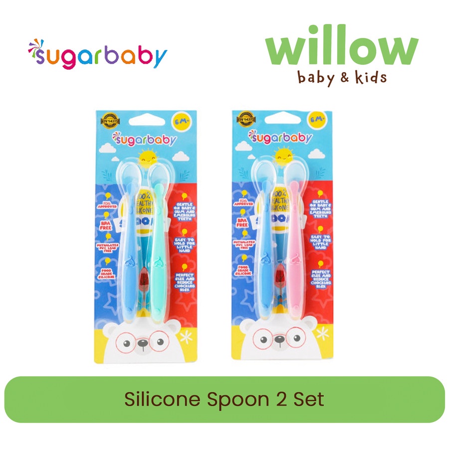 Jual SUGAR BABY HEALTHY SILICONE SPOON 2 SET | Shopee Indonesia