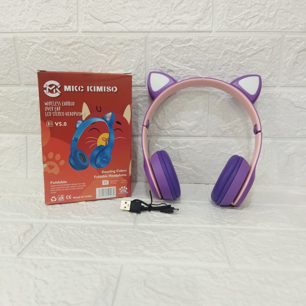 Jual AX CELL --- Headset Telinga Kucing P47m Headphone Bercahaya ...