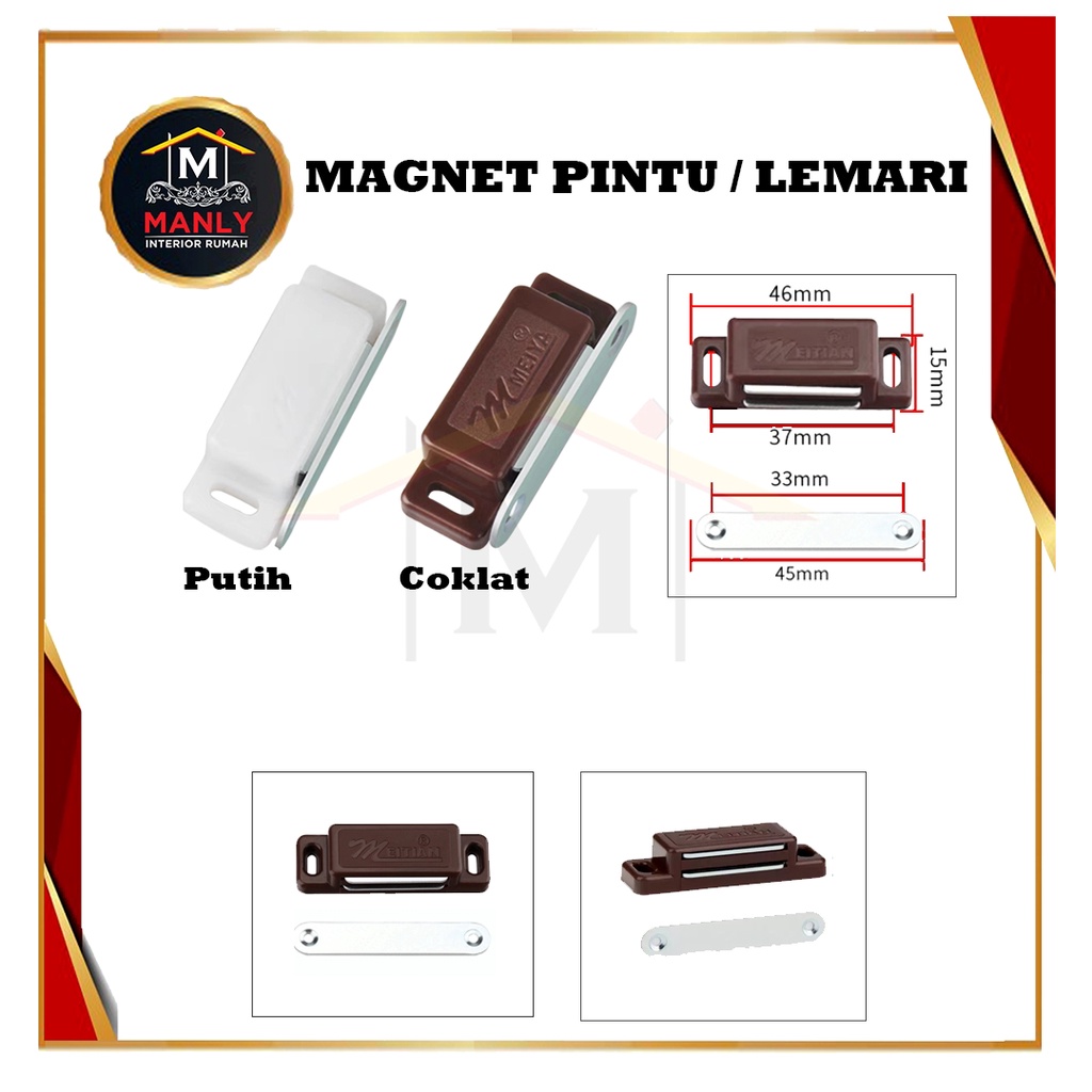 Jual Magnet Pintu Lemari Coklat & Putih / Magnet Pintu Kayu / Magnetic ...