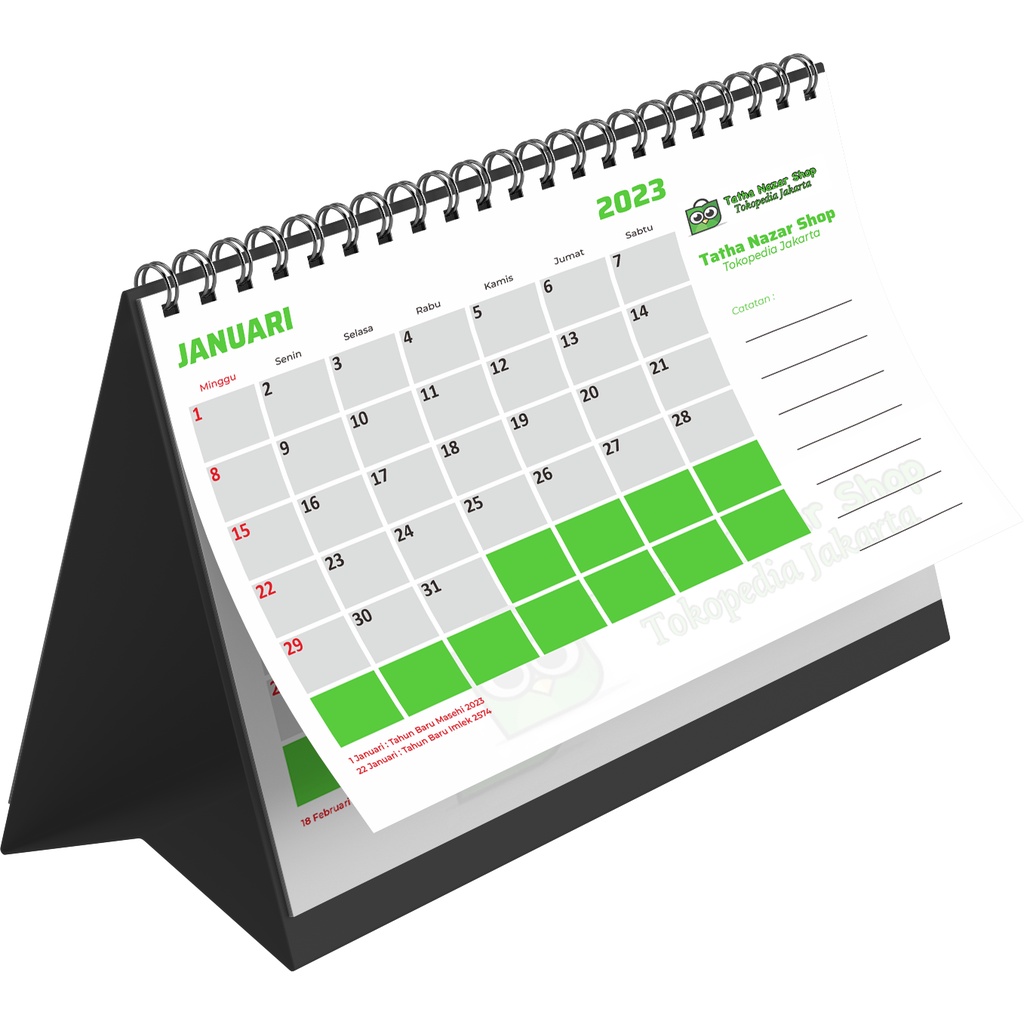 Jual Kalender Meja 2024 6 Lembar 2 Sisi - Bahan AC 230 - Penyangga ...