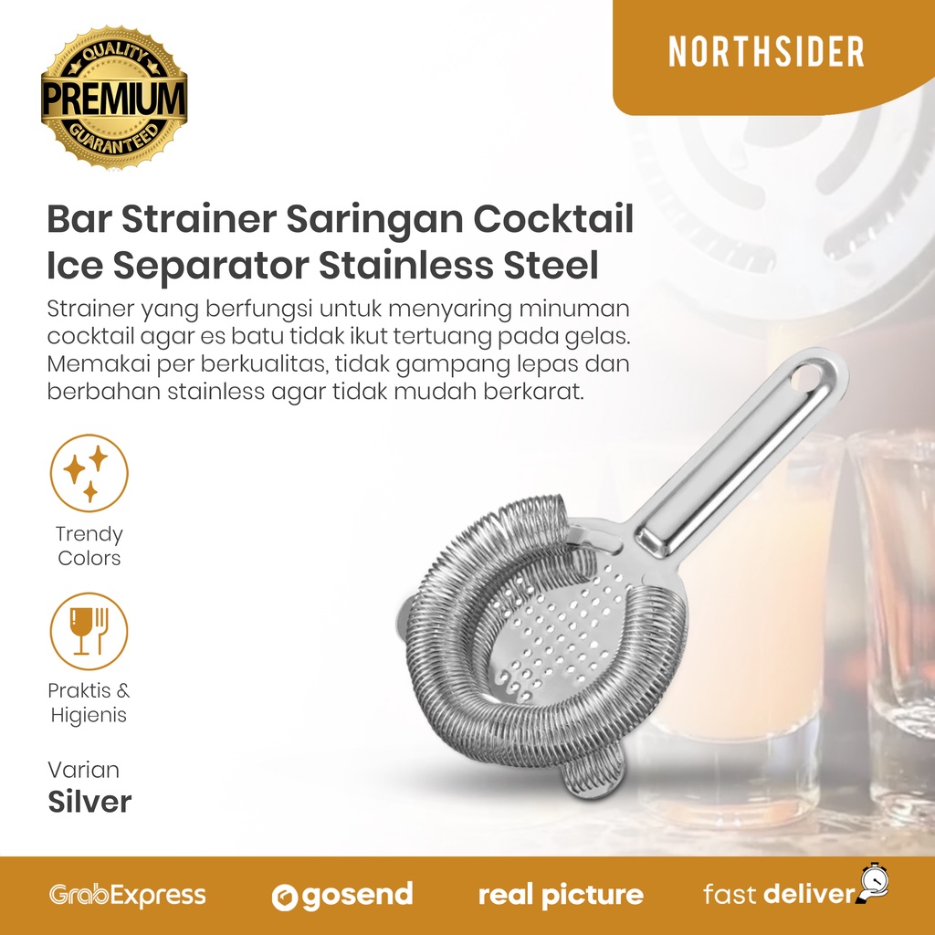 Jual Bar Strainer cross saringan cocktail shaker ice separator ...