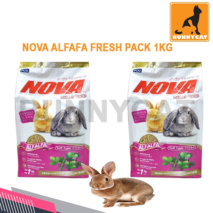 Jual NOVA RABBIT FOOD ALFALFA 1kg - Makanan Kelinci Nova Freshpack 1 kg ...