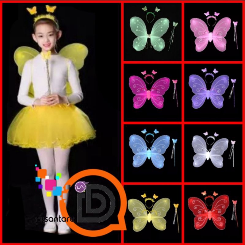 Jual Set sayap peri anak / Sayap Fairy / sayap Kupu-kupu mahkota ...