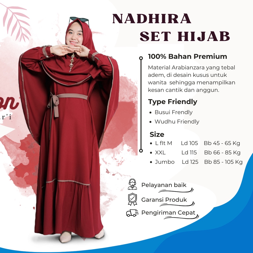 Jual Gamis Syari Set kerudung terbaru Nadhira Dress Setelan kerudung ...