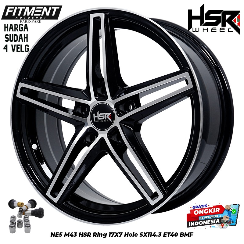 Jual pelek mobil racing hsr wheel model bintang ring 17 free ongkir ...