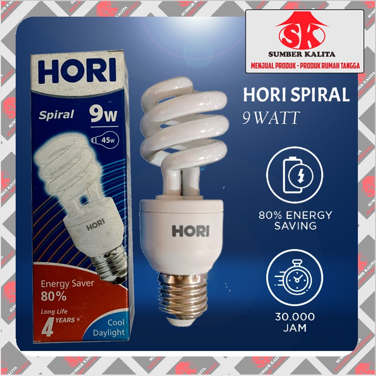 Jual LAMPU SPIRAL HEMAT ENERGI HORI 9 WATT COOL DAYLIGHT | Shopee Indonesia