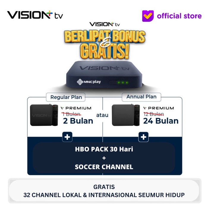 Jual Vision+ TV Android Tv Box by MNC Play GRATIS TV NASIONAL SEUMUR ...