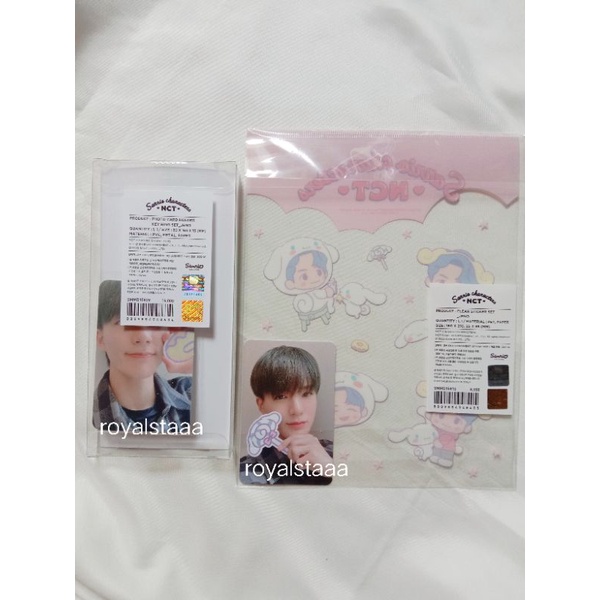 Jual 2nd md sanrio x nct photocard holder jeno sealed , clear sticker + photocard set jeno ...