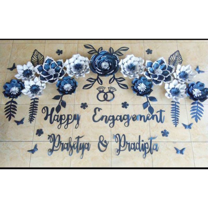 Jual ready paperflower backdrop lamaran karangan bunga papan dekorasi ...