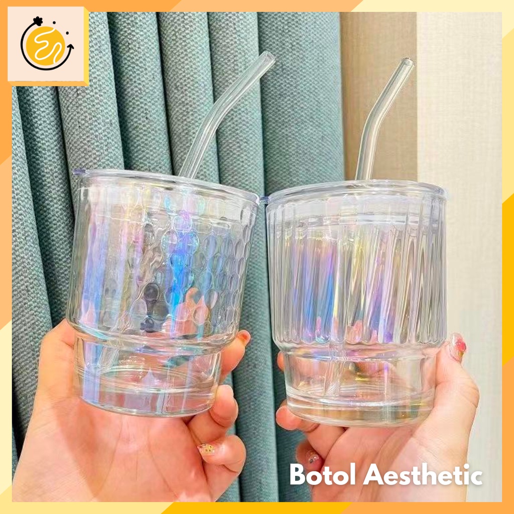 Jual Either.id - Gelas Tumbler Aesthetic Gelas Minum Kaca Simple Elegan Water Bottle Cup for ...