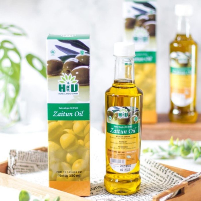 Jual EXTRA VIRGIN OLIVE OIL MINYAK ZAITUN HIU HERBAL INDO UTAMA 350 ML | Shopee Indonesia