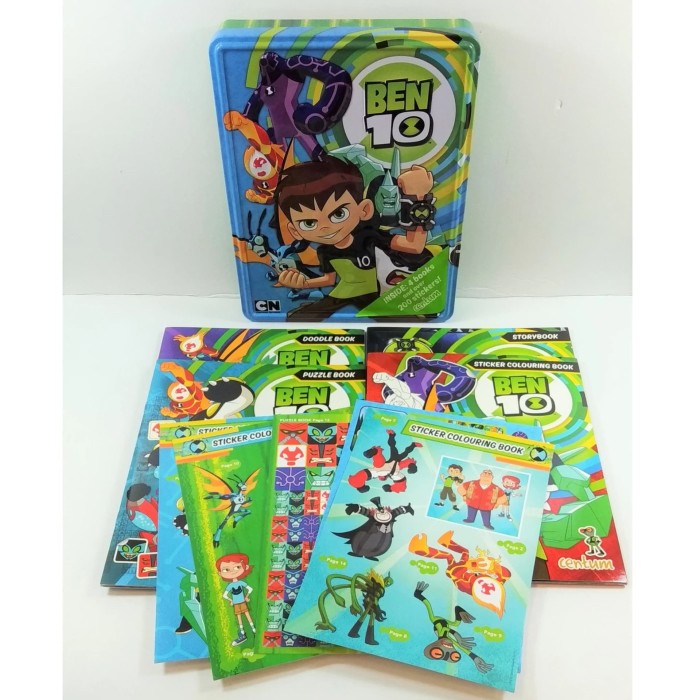 Jual Buku Kaleng Ben 10 Sticker Activity Tin Book - English #Original ...