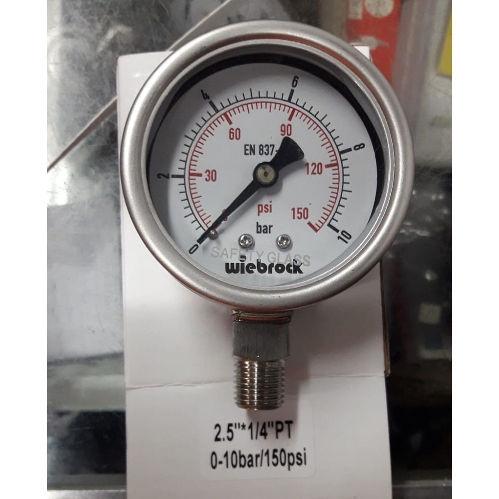 Jual Pressure Gauge Wiebrock 2.5" Liquid Manometer All Stainless Satuan Bar | Shopee Indonesia