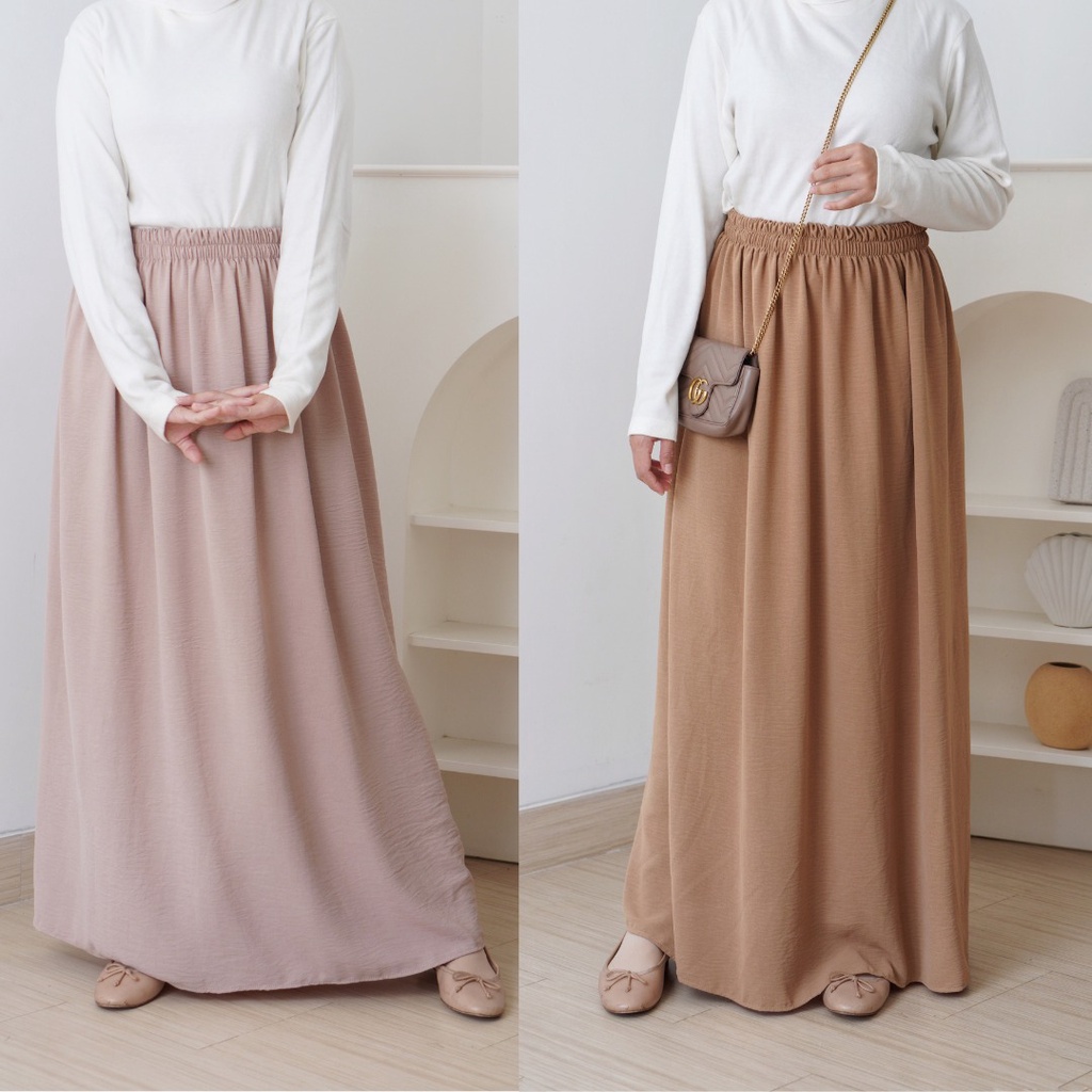 Jual ROK CRINKLE AIRFLOW/ROK PANJANG CRINKLE/ ROK DAILY | Shopee Indonesia