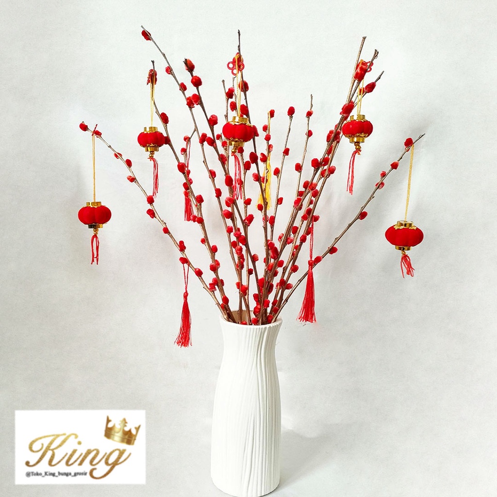 Jual (9pcs) Gold Pussy Willow 2023 Bunga Imlek Dekorasi Chinese New ...