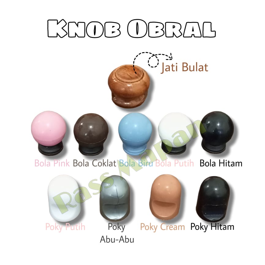 Jual LUSINAN Knob Knop Handle Tarikan Pegangan Laci Lemari Plastik ...