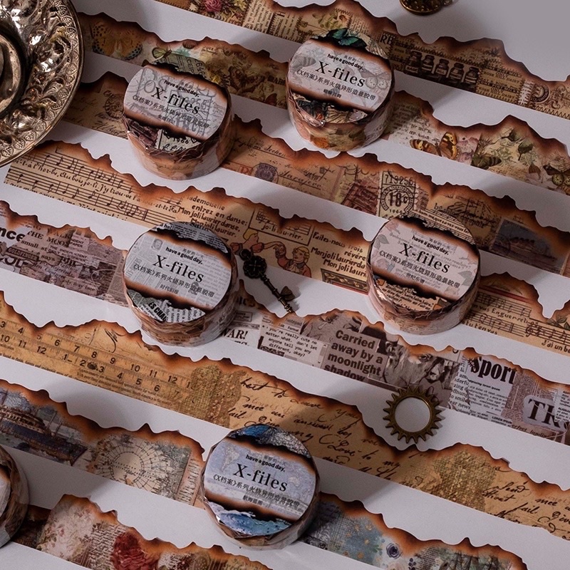 Jual Washi tape selotip vintage motif burnt paper | Shopee Indonesia