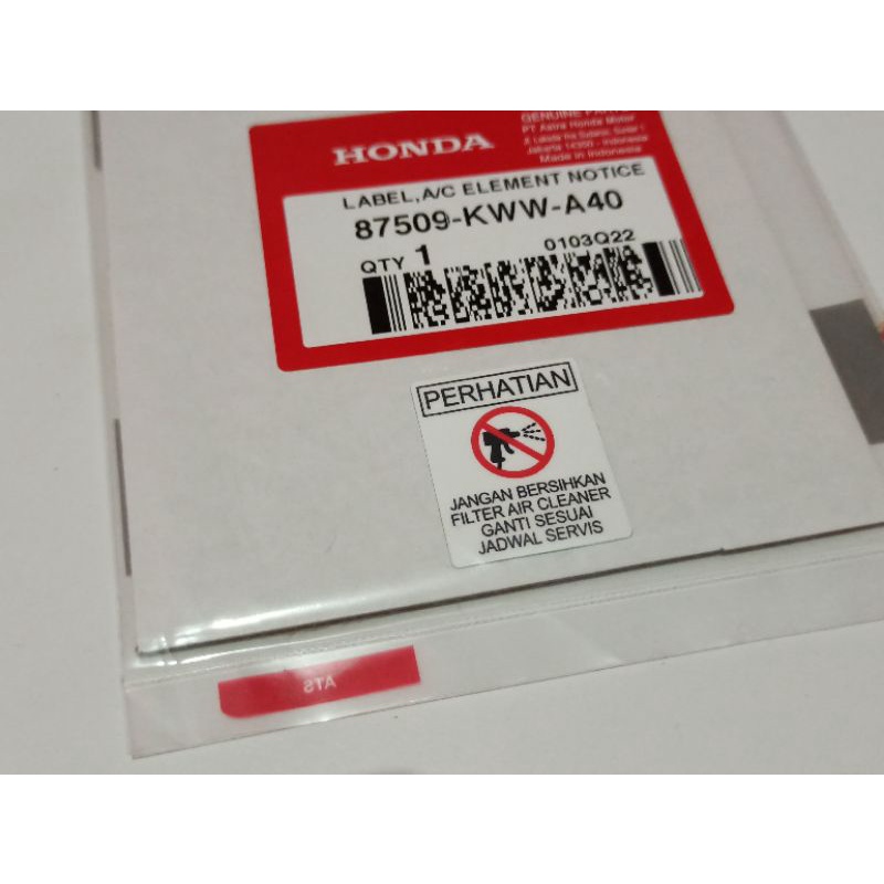 Jual Sticker Filter Honda Sticker pelengkap | Shopee Indonesia