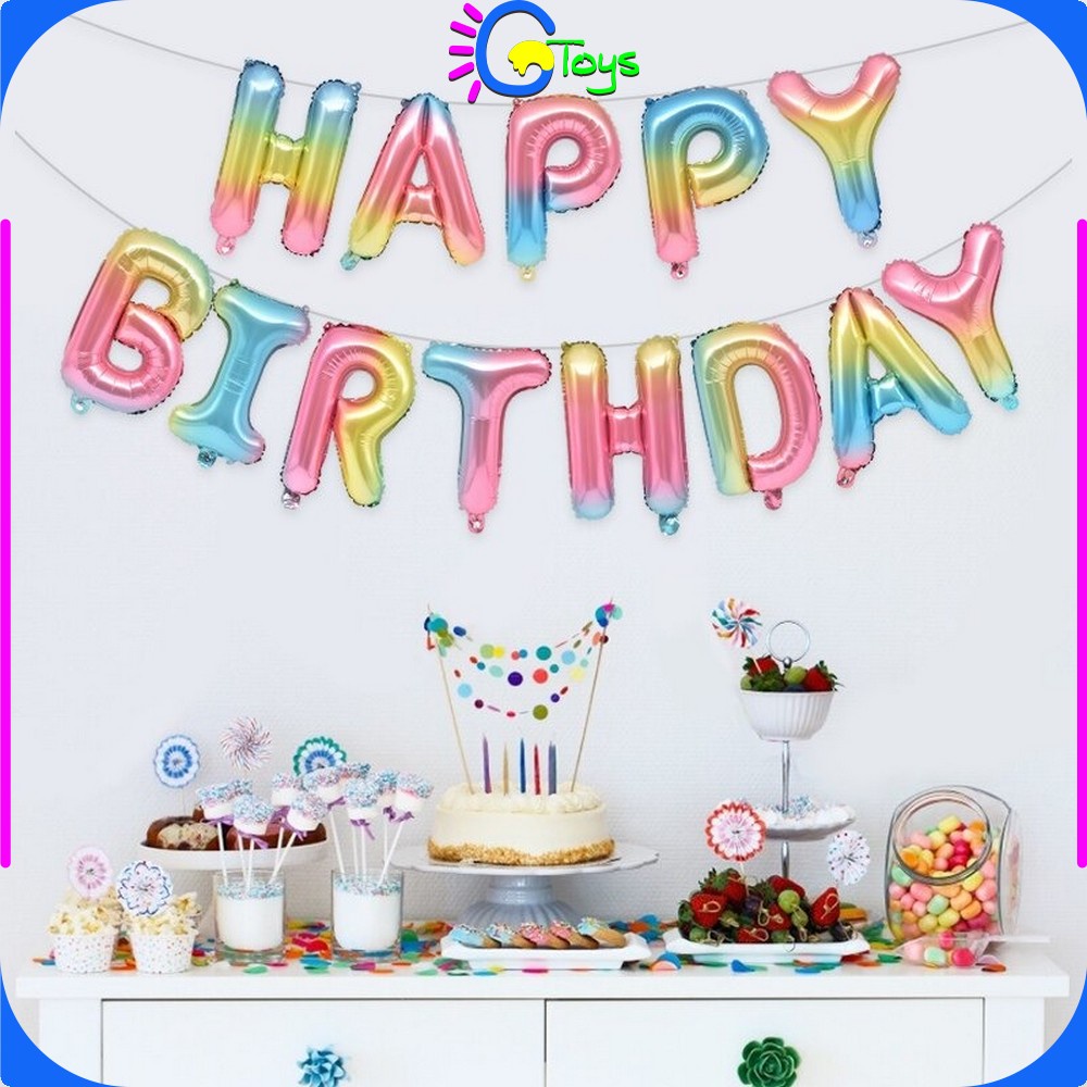 Jual CR-C390 Ballon Foil Abjad Alphabet Polos Gradient A-Z Balon Foil ...