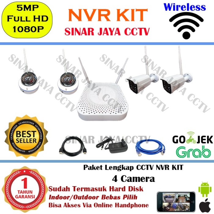 Jual Ip Cam Paket Cctv Ip Nvr Kit Wereless 4Camera(Kmplit) | Shopee ...
