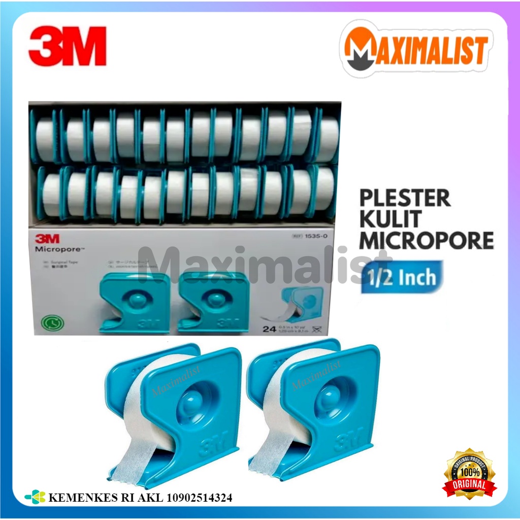 Jual 3M Micropore 1/2 inch 1 inch 2 inch Plester Putih Micropore ...