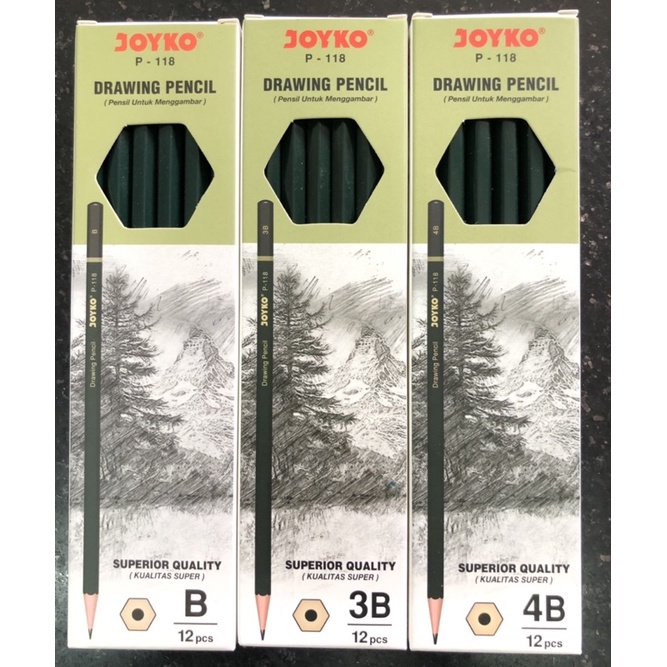 Jual PENSIL MENGGAMBAR/PENSIL DRAWING JOYKO P-118 B/3B/4B/5B/6B/7B ...
