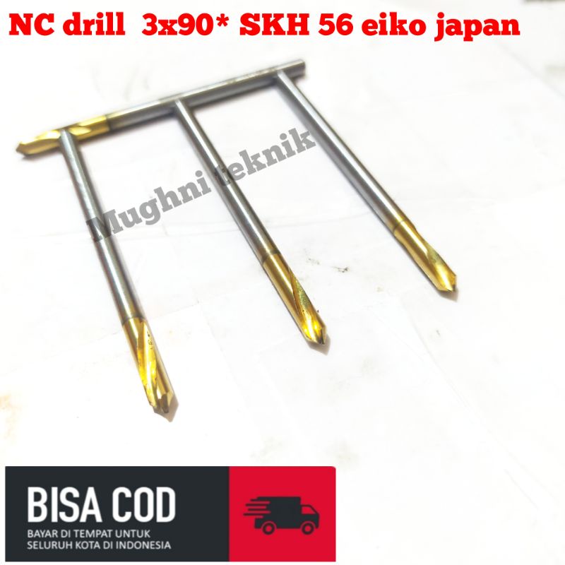 Jual NC drill spot dril champer 3mm90 derajat skh56 eiko Japan Bukan carbide | Shopee Indonesia