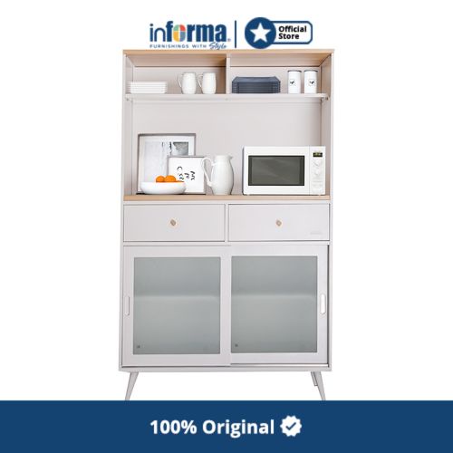 Jual Informa Lewin Kabinet Dapur Metal - Putih/Cokelat Oak Kitchen ...