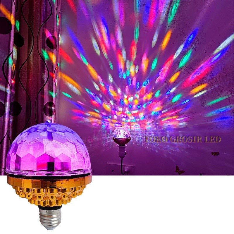 Jual 6W Rotating Crystal Magic Ball/ RGB LED Stage Bulb/ E27 Lamp for ...