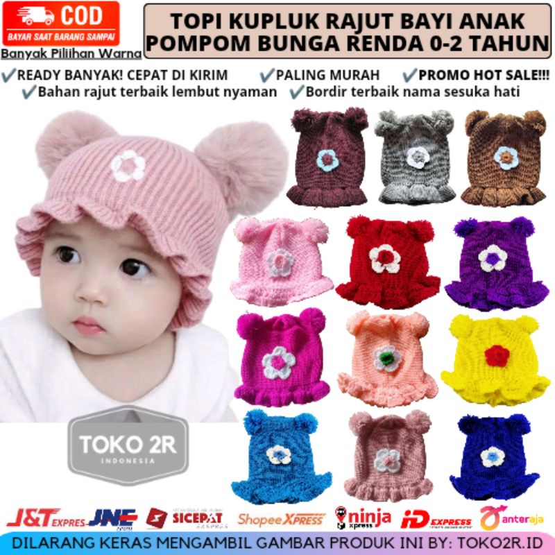 Jual TOPI KUPLUK BUNGA / KUPLUK RENDA BUNGA / KUPLUK BAYI / KUPLUK ...