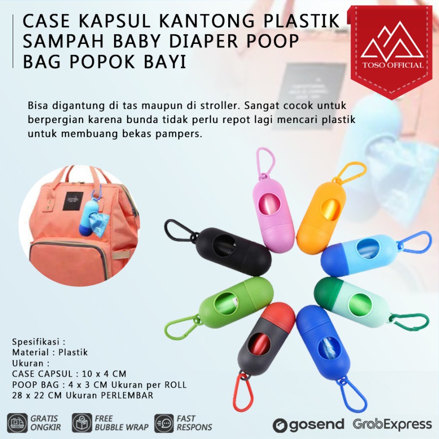 Jual CASE KAPSUL + KANTONG PLASTIK SAMPAH BABY DIAPER POOP BAG POPOK ...