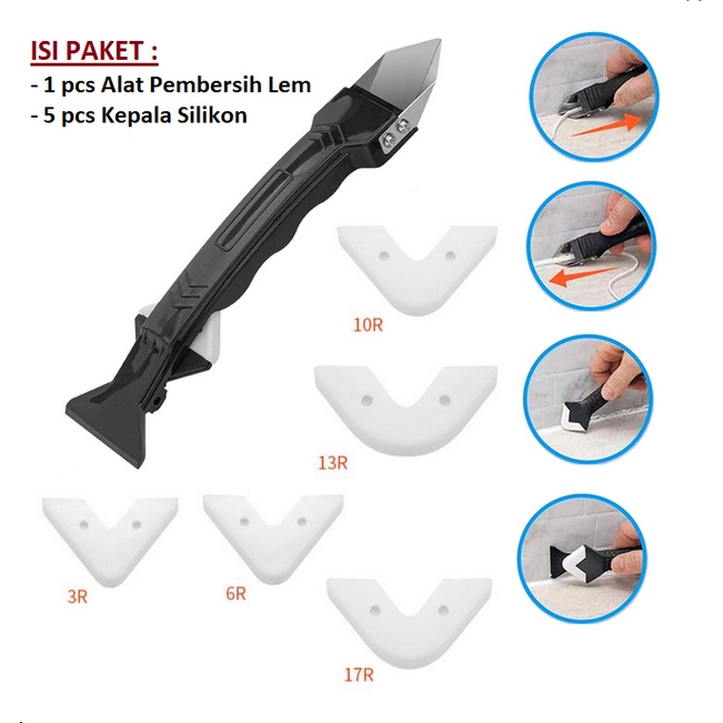 Jual Alat Pembersih Perapi Sisa Lem Silikon Silicon Sealant 5 in 1 Tool ...